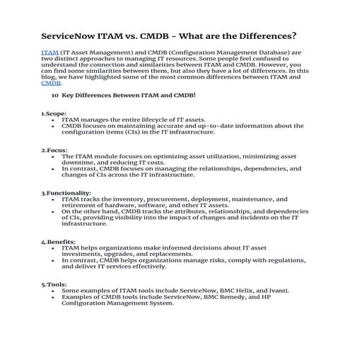 ServiceNow ITAM vs. CMDB - What are the Differences.pdf