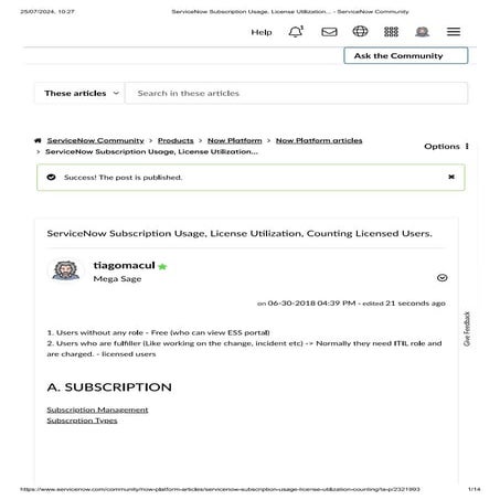 ServiceNow Subscription Usage, License Utilization, Counting Licensed ...