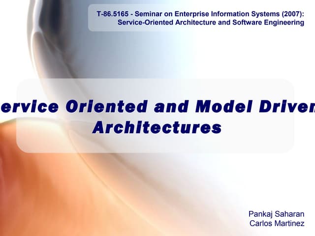 Service Oriented And Model Driven Architectures Ppt 1094