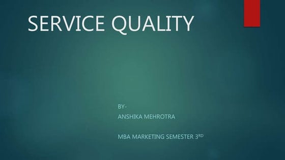 gap model of service quality | PPTX | Sales | Business