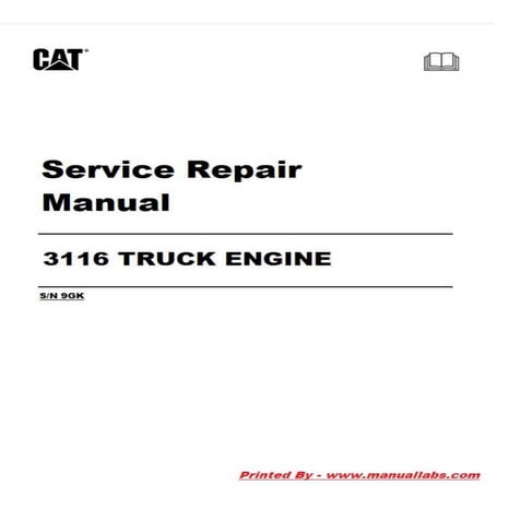 3116 CATERPILLAR TRUCK ENGINE SERVICE REPAIR MANUAL 9GK - PDF DOWNLOAD | PDF