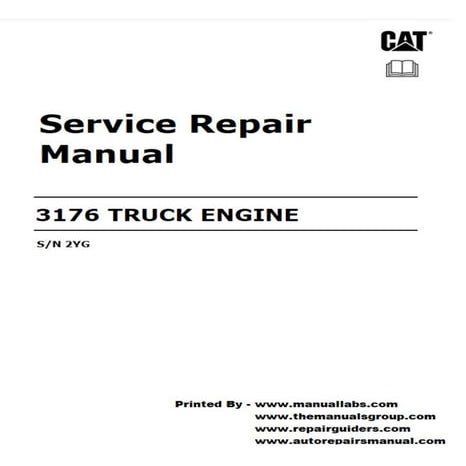 3176 CATERPILLAR ENGINE SERVICE REPAIR MANUAL S7LG - PDF DOWNLOAD | PDF