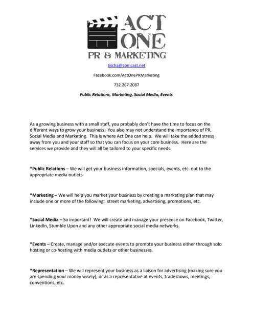 Tischa Culver, Owner at Act one pr & marketing