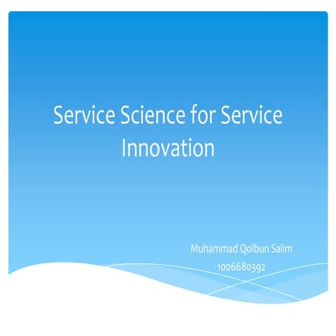 Service science for service innovation | PPTX