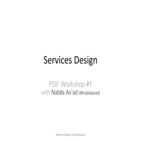 Service Design Workshop - Product Design Focus #21 | PDF