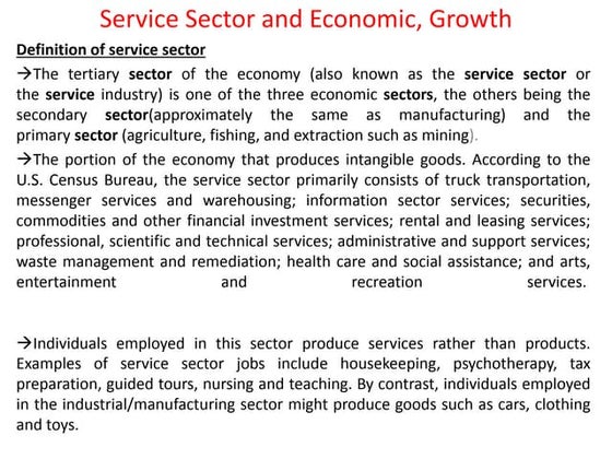 Reasons for growth of service sector | PPTX