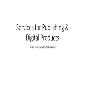 Services for Publishing and Digital products | PPTX