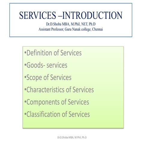Services marketing introduction | PPTX
