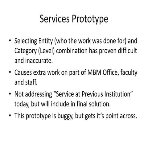 Services prototype | PPT