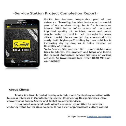 Service station android app project report | PDF | Business | Business ...