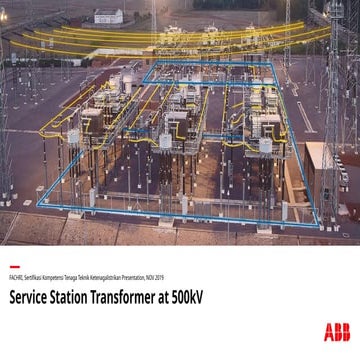 Service Station Transformer 500kv To 380v Busbar Connected Pptx Technology And Computing