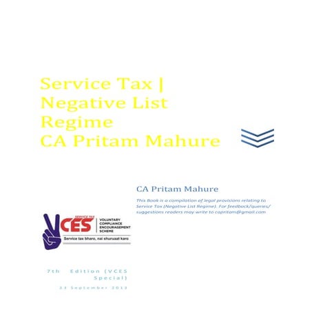 Service tax pdf e book - 7th vces edn- ca pritam mahure | PDF ...