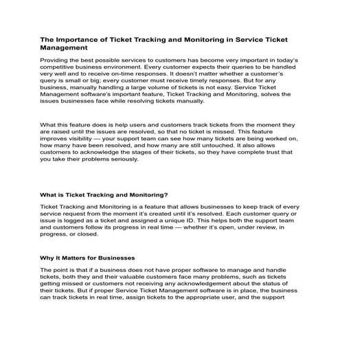 How to Define Success in Ticket Management: Metrics & KPIs with Groweon | PDF