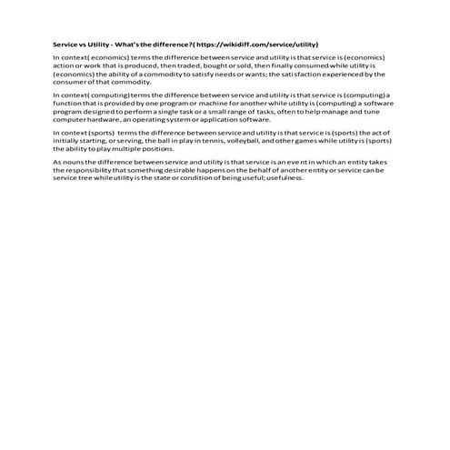 Service vs utility | DOCX