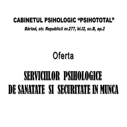 Servicii psihologice de sanatate si securitate in munca | PPT