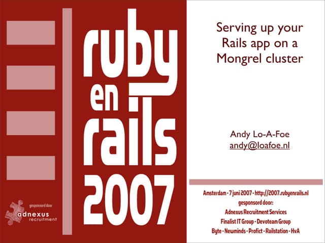 Serving Up Your Rails App On A Mongrel Cluster | PDF Serving Up Your Rails App On A Mongrel Cluster | PDF