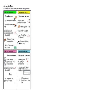 Serving Size Reference | PDF | Desserts and Baking | Food & Drink