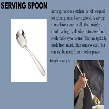 TLE Grade 7- Kitchen tool(Serving spoon) | PPT