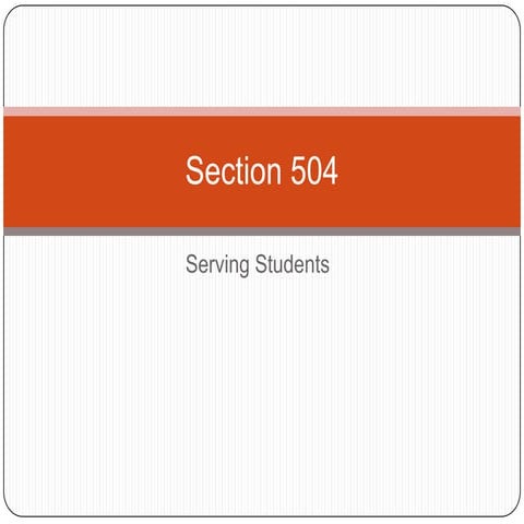 Serving Student Under Section 504 | PPTX