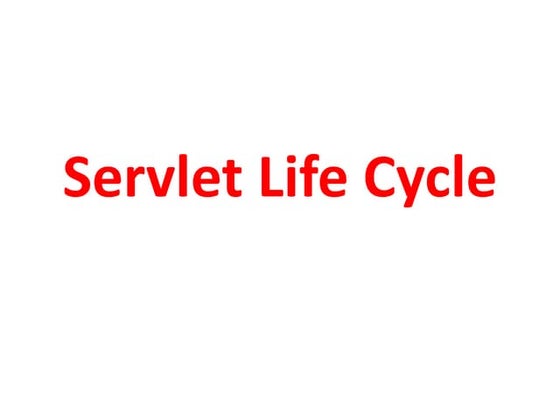 Servlet Life Cycle & Generic Servlet | PPT