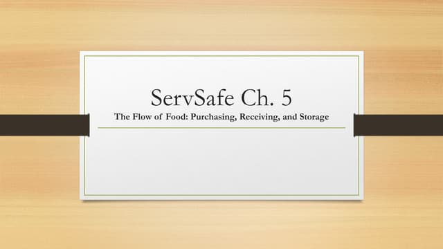 Food Receiving process | PDF