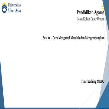 SESI 15 Cara mengembangkan pengetahuan dlm menghadapi Problematika Umat Beragama.pptx