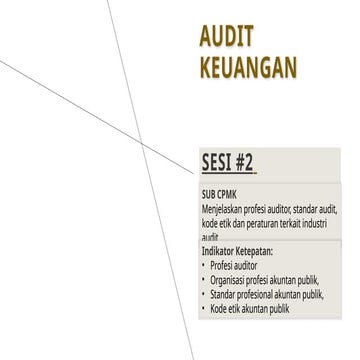 Materi audit keuangan mengenai profesi auditor | PPTX