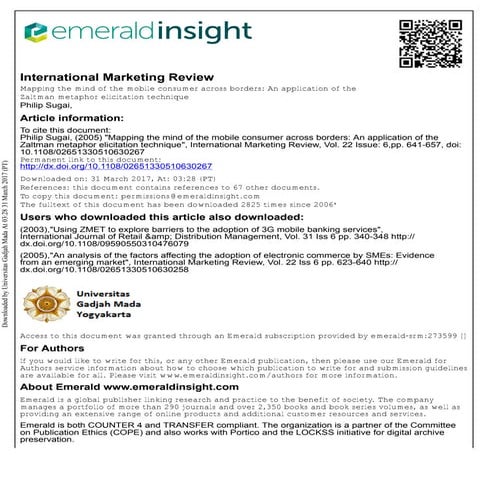 zmet-mapping the mind of the mobile consumer across borders | PDF