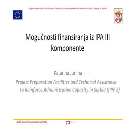 Sesija 6 mogućnosti finansiranja iz ipa iii komponente | PDF