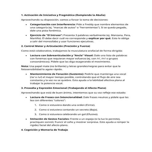 ejemplo de sesión fonoaudiologica actividades para superar afasia ...