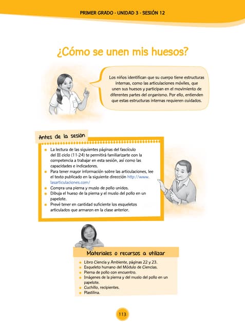 Sesión de Aprendizaje 11 de Unidad Didáctica 03 del Área de Ciencia y Ambiente – 1er. Grado de ...