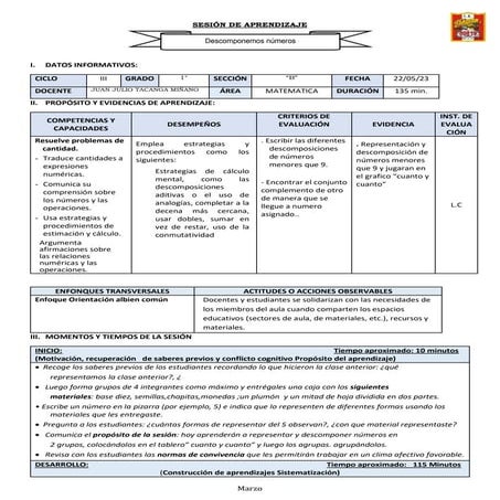 LA DECENA.sesion de clase primer grado niños | PPTX
