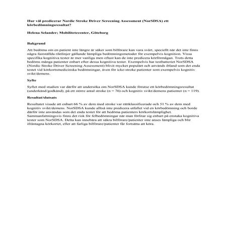 Sesion 68 helena selander abs | PDF | Medical Health