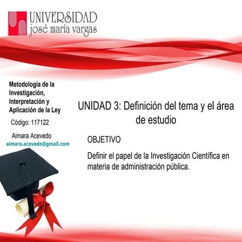 Definición del tema y el área de estudio | PPT