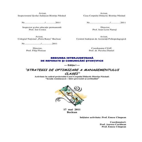 Sesiunea de referate si comunicari stiintifice | PDF