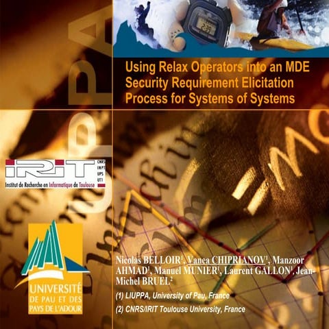 Using Relax Operators into an MDE Security Requirement Elicitation ...