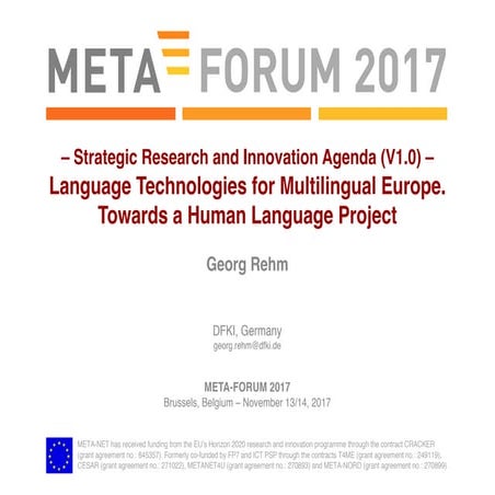 Language Technologies for Multilingual Europe - Towards a Human ...