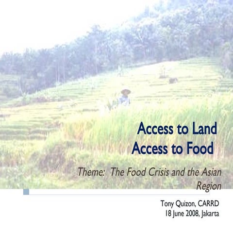 Session 1 Access To Land | PPT
