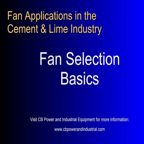 Fan Selection and Application in the Cement and Lime Industry | PPT