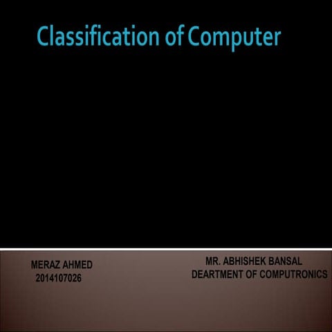 classification of digital computers | PPT