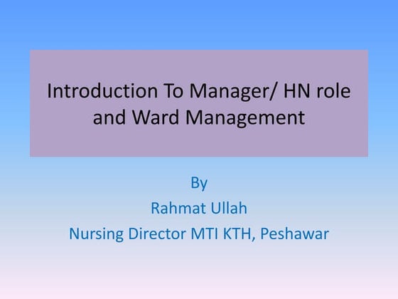 Ward Management | PPT