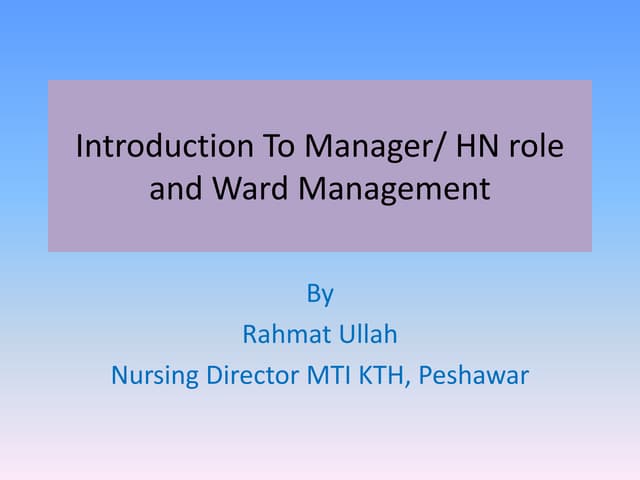 Ward Management | PPT