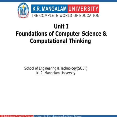 Evolution of Computing to Understand what computer science is and how ...