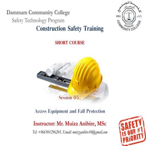 Construction Safety Training_Session 05_Access Equipment and Fall ...