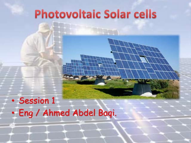 solar cell characteristics | PPTX