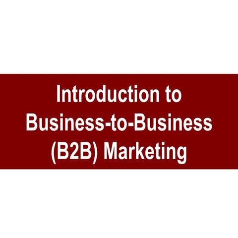 introduction to business marketing | PPT