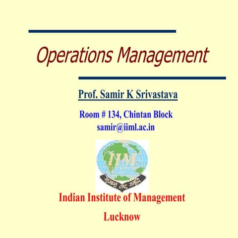 Operations Management CHAPTER 1 | PPTX