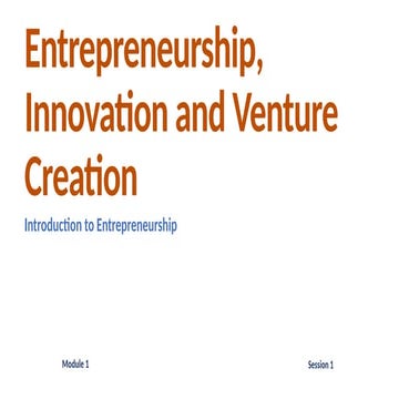 Entrepreneurship innovation and venture creation | PPTX