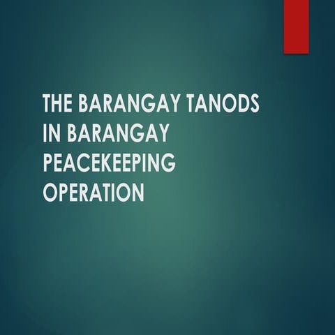 MANUAL ON BARANGAY PEACEKEEPING OPERATIONS - BPAT | PDF