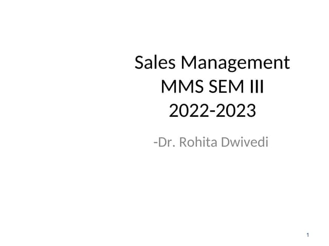 Session 1 Introduction To Sales Managementppt 1419